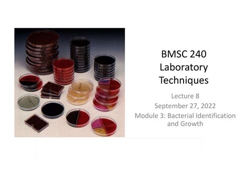 240 L8 Lecture Notes BMSC 240 Laboratory Techniques Lecture 8