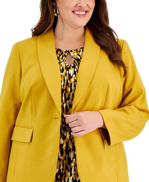 Kasper Plus Size Shawl Collar One Button Jacket Macys