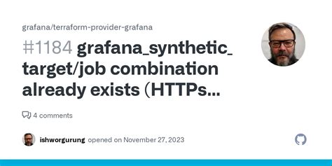 Grafana Synthetic Monitoring Check Target Job Combination Already Exists Checks · Issue
