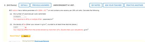 Solved Bcc Sodium Has A Lattice Parameter Of 4 2906×10−8 Cm