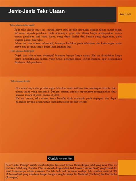 jenis jenis teks ulasan rabu 10 1 23 pdf