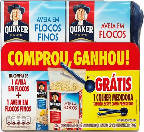 Kit Aveia Em Flocos Aveia Em Flocos Finos Quaker 330g Sendo 165g Cada