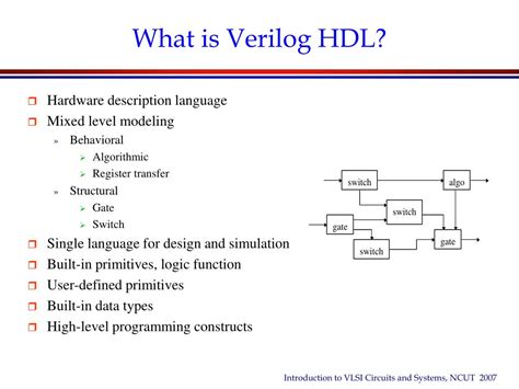 Ppt Chapter 10 System Specifications Using Verilog Hdl Powerpoint