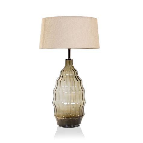 Hermann Contemporary Olive Glass Line Switch Table Lamp By The Curated