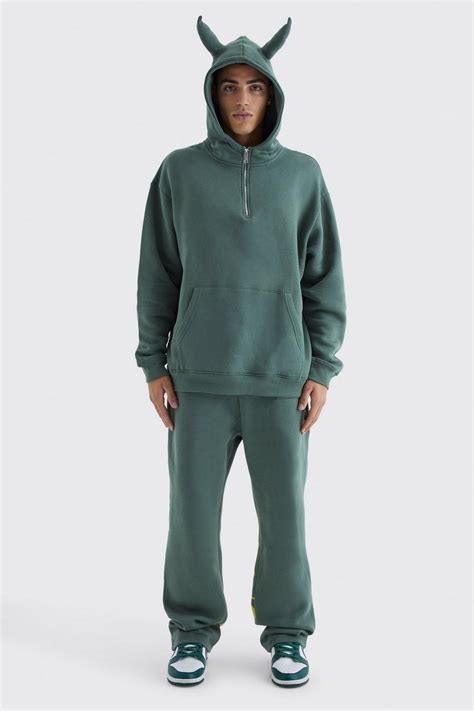 Oversized Devil Horn Graffiti Tracksuit Boohoo Uk