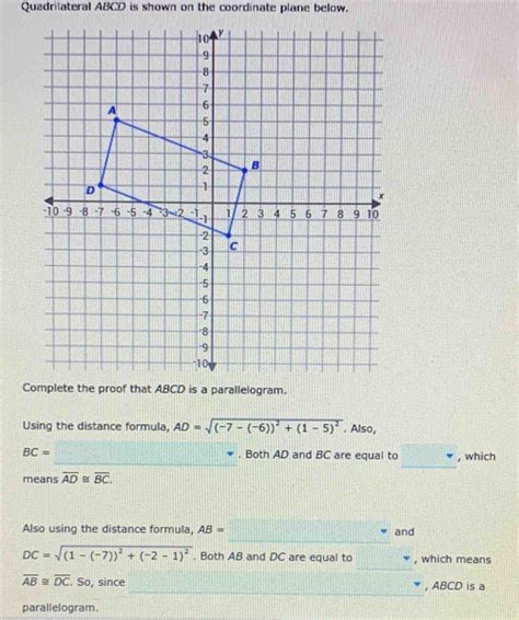 Quadrilateral Abcd Is Shown On The Coordinate Plane Below C Using The