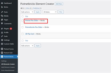 Awesome Flex Slider For WordPress Bricks Builder Piotnet Bricks