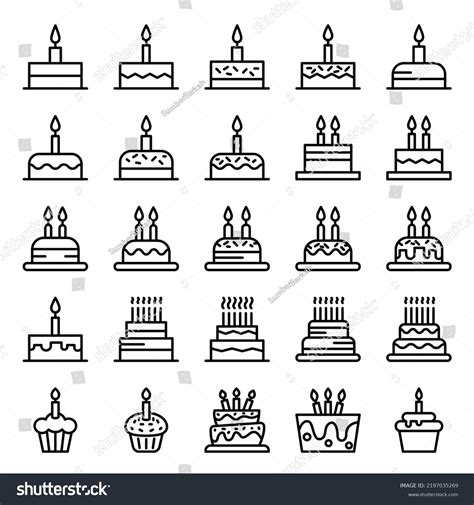 Illustration Vector Graphic Birthday Cake Icon Stock Vector Royalty