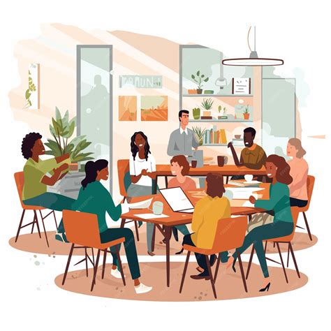 Premium Vector This Illustration Depicts Adults In A Classroom Engaging In Learning Activities