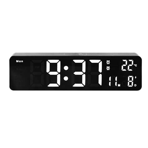 Large Led Digital Wall Clock Temperature Date Day Display Usb Remote
