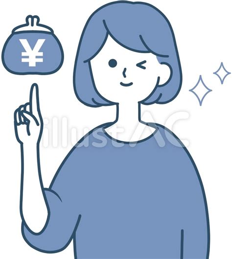 お金をコツコツ貯める女性 しっかり者イラスト No 22075076｜無料イラスト・フリー素材なら「イラストac」