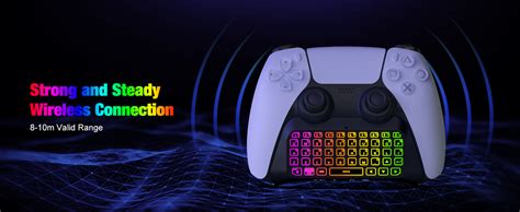 Moko Rgb Backlight Keyboard For Ps5 Controller Bluetooth Wireless Mini Gamepad Chatpad For