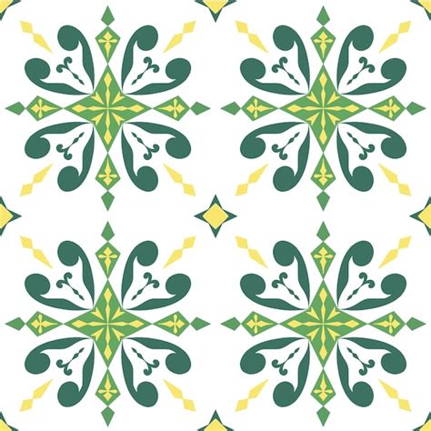 Premium Vector Tile Seamless Pattern Design With Colourful Motifs