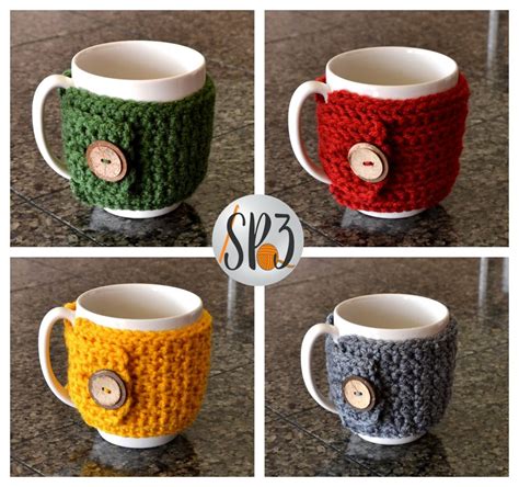 12 Free Crochet Mug Cozy Patterns For Coffee Cups With Handles