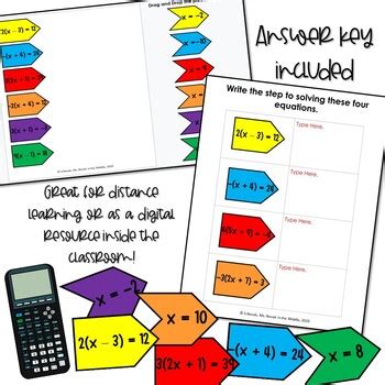 Solving Multi Step Equations Distribute Digital Matching Distance Learning