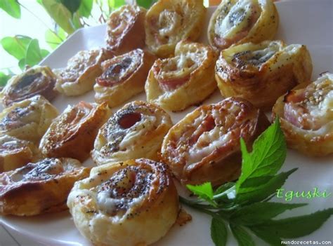 Espirales De Hojaldre Con Queso Y Jamon York