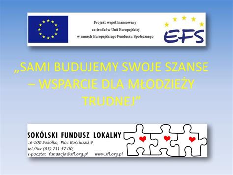 PPT SAMI BUDUJEMY SWOJE SZANSE WSPARCIE DLA MŁODZIEŻY TRUDNEJ PowerPoint Presentation ID