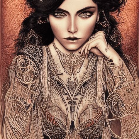 Beautiful Bohemian Gypsy Woman Graphic · Creative Fabrica