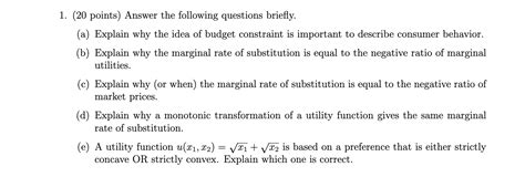 solved 1 20 points answer the following questions