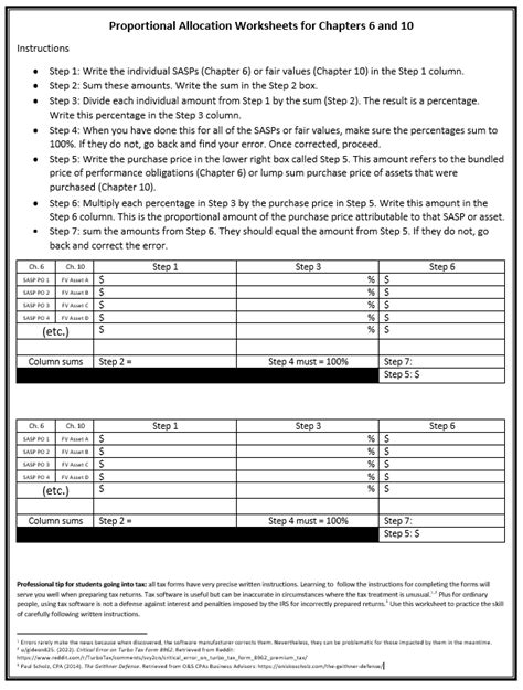 Proportional Allocation Worksheet For Asset Purchases In Intermediate Accounting Jennifer