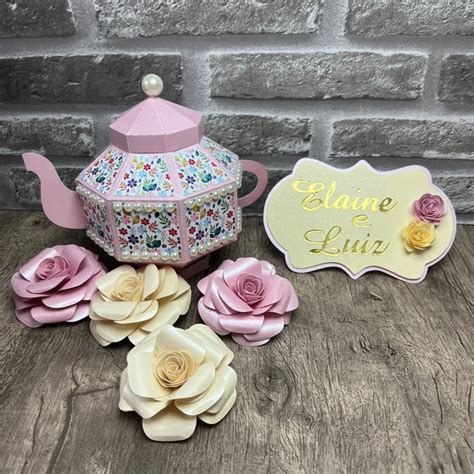 Topo De Bolo Chá De Panela Flores No Elo7 Criativa Personalizadosvga
