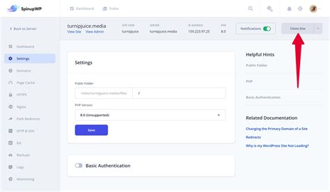 Staging Sites Spinupwp