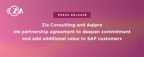 Zia Consulting Partners With Aqipro Zia Consulting