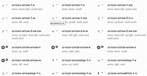 JQuery UI Icon Css Class Name Map JQuery DotNet