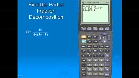 Partial Fractions Ti 83 Titutor YouTube