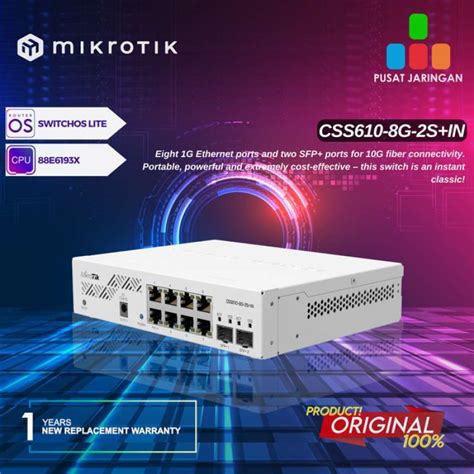 Promo Mikrotik CSS610 8G 2S IN Cloud Smart Switch 8 Port Gigabit 2 SFP