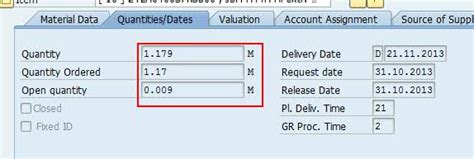 Solved Pr And Po Quantity Mismatch Due To 3 Decimal Place Sap