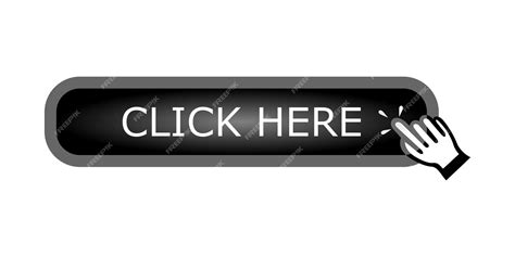 premium vector click here button with hand pointer clicking