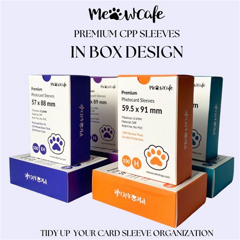 Meowcafe Premium Cpp Card Sleeves In Box Design [57x88mm 58x89mm 5 Meowcafeshop