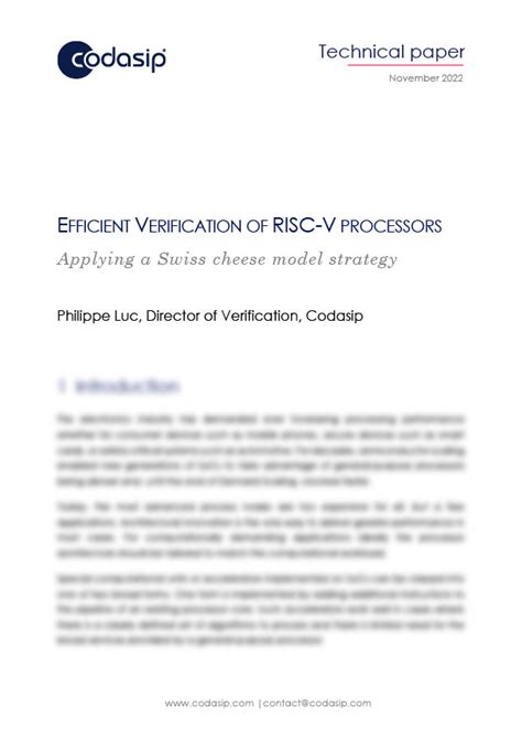 Efficient Verification Of RISC V Processors Technical Paper Codasip