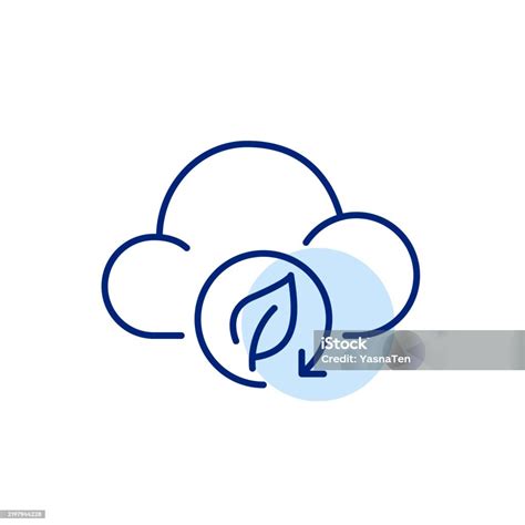 구름과 나뭇잎 재활용 화살표 깨끗한 공기와 지속 가능성 기후 복원 및 배출 감소 완벽한 픽셀 편집 가능한 획 아이콘 가정 생활에