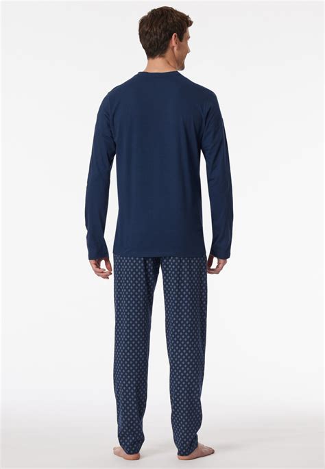 Schlafanzug Lang V Ausschnitt Admiral Casual Essentials SCHIESSER