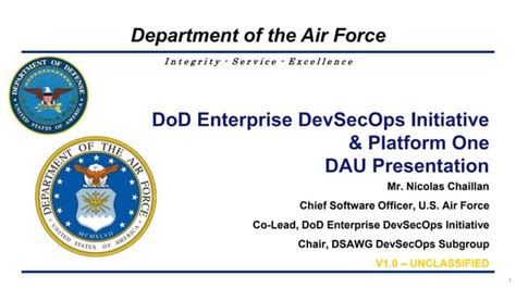 Dod Enterprise Devsecops Initiative By Mr Nicolas Chaillan Pptx