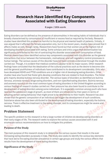 Research Have Identified Key Components Associated With Eating