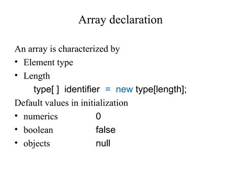 Arrays In Java Programming Language Slides Ppt