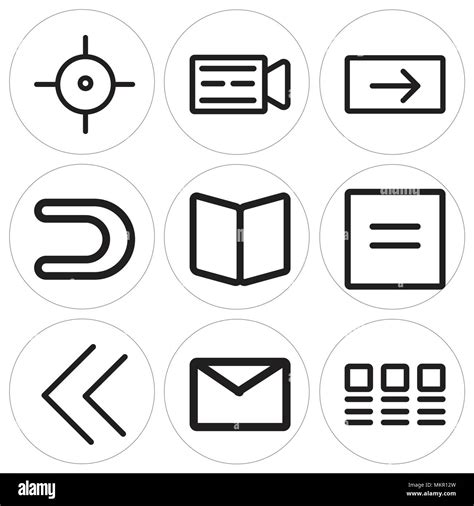 Set Of 9 Simple Editable Icons Such As Screen Envelope Left Arrow