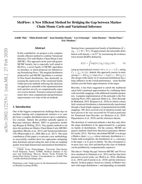 Pdf Metflow A New Efficient Method For Bridging The Gap Between