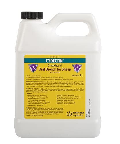 Rx Item Cydectin Oral Drench For Sheep Moxidectin 1000c By Bayer
