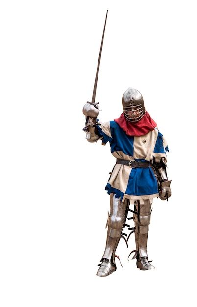 Mujer Guerrera Medieval Lista Para Pelear Con Fondo Blanco Foto Premium