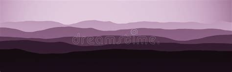 Modern Pink Panoramic Picture Of Hills Peaks In The Haze Computer
