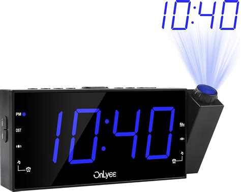 Onlyee Projection Ceiling Wall Clock Am Fm Radio Alarm Clock 7 Led