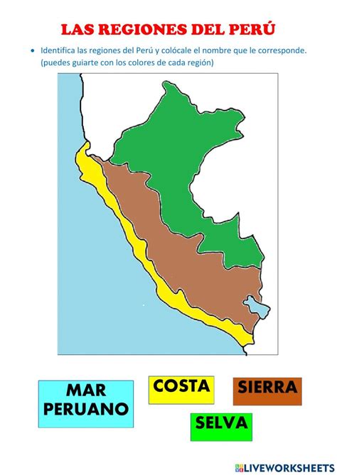 Las Regiones Del Perú Exercise In 2022 School Subjects Workbook