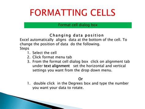 05formatting Cells Pptx Computing Technology And Computing