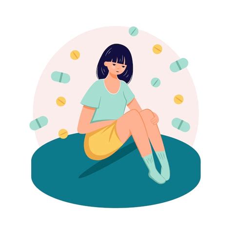 Premium Vector Drug Addiction Concept Female Person Suffer From Drug