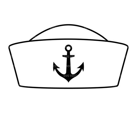 Sailor Hat Svg Nautical Hat Navy Hat Ship Anchor Boat Hat Ship Hat