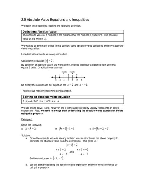 Absolute Value Inequalities Pdf Inequality Mathematics Equations